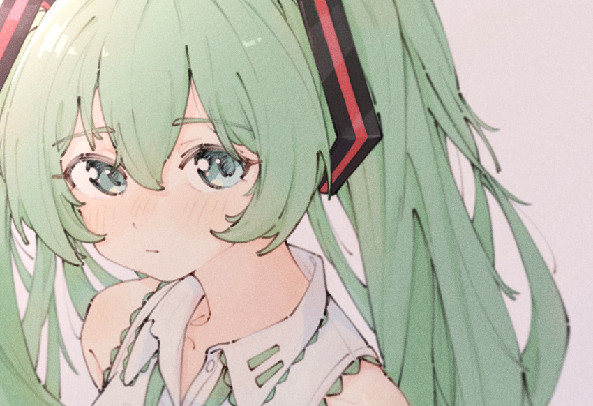 Safebooru 1girl Aqua Eyes Armpit Crease Bare Shoulders Blurry Blush 8013