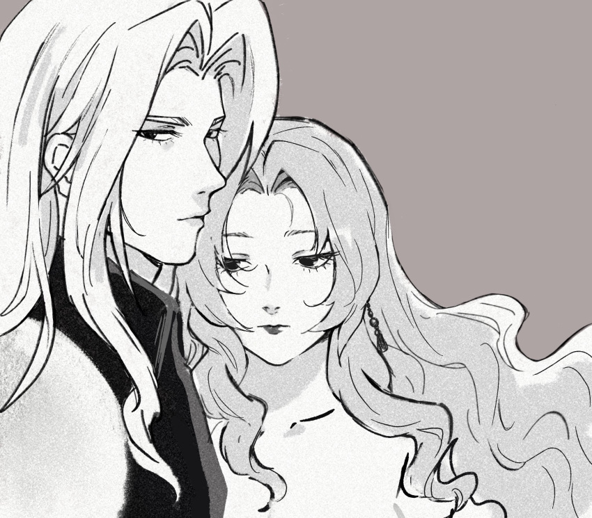 Safebooru - 1boy 1girl aerith gainsborough armor black coat closed mouth coat collarbone ...