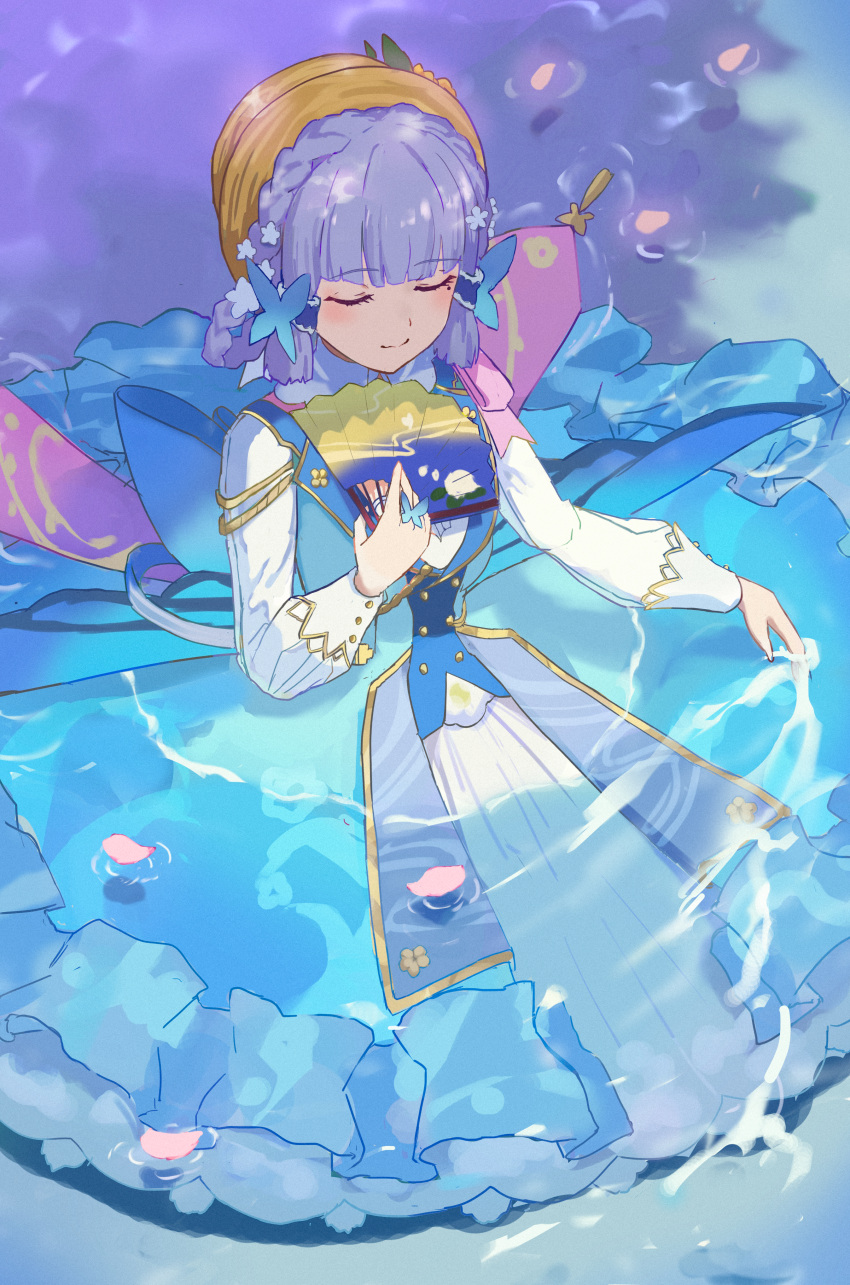 Safebooru - 1girl absurdres back bow blue bow blue dress blue hair blunt bangs blunt tresses bow ...