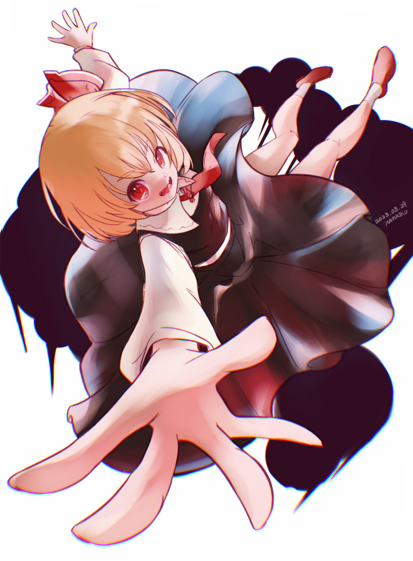 Safebooru - 1girl absurdres ascot black skirt black vest blonde hair chromatic aberration dated ...