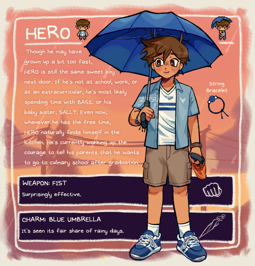 Safebooru - 1boy artist name blue footwear blush brown eyes brown hair ...