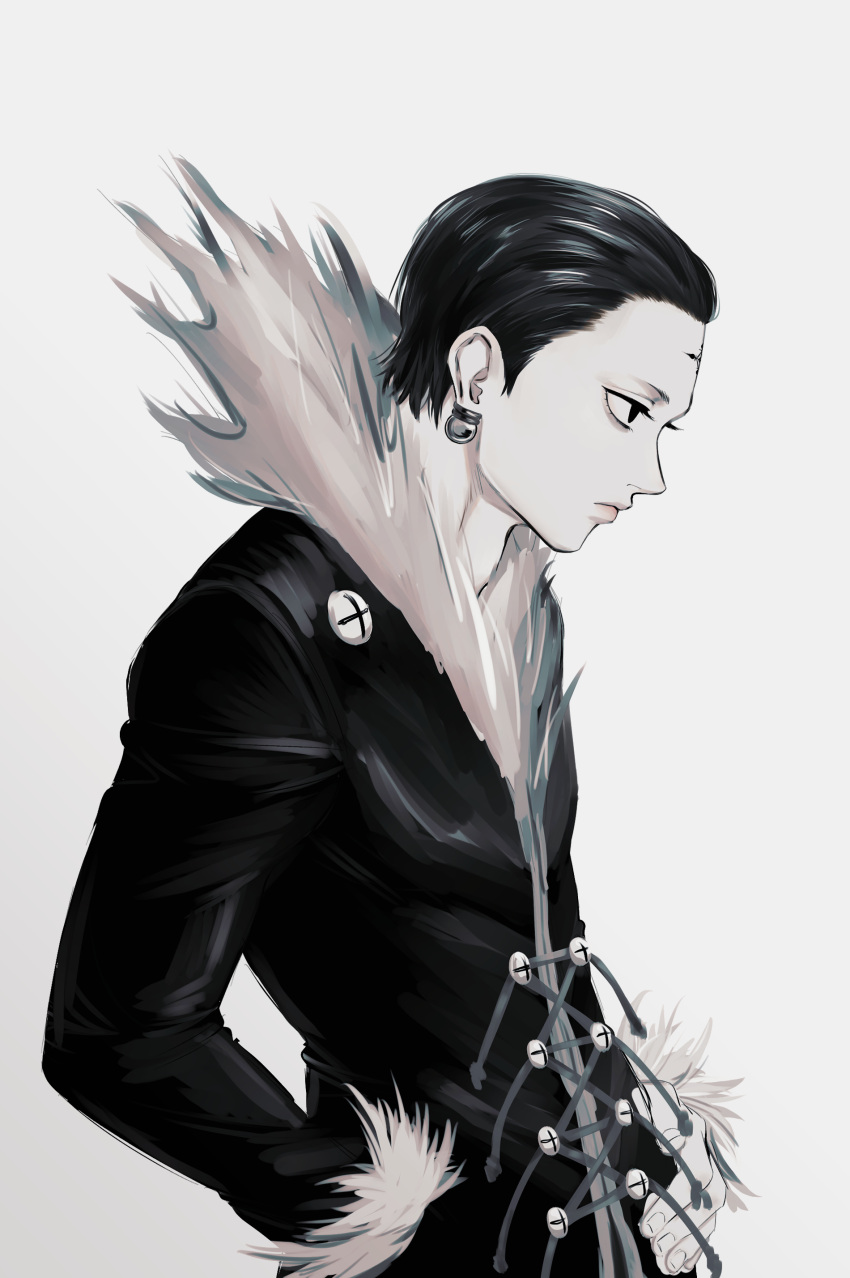 Safebooru - 1boy absurdres black eyes black hair black jacket chrollo ...