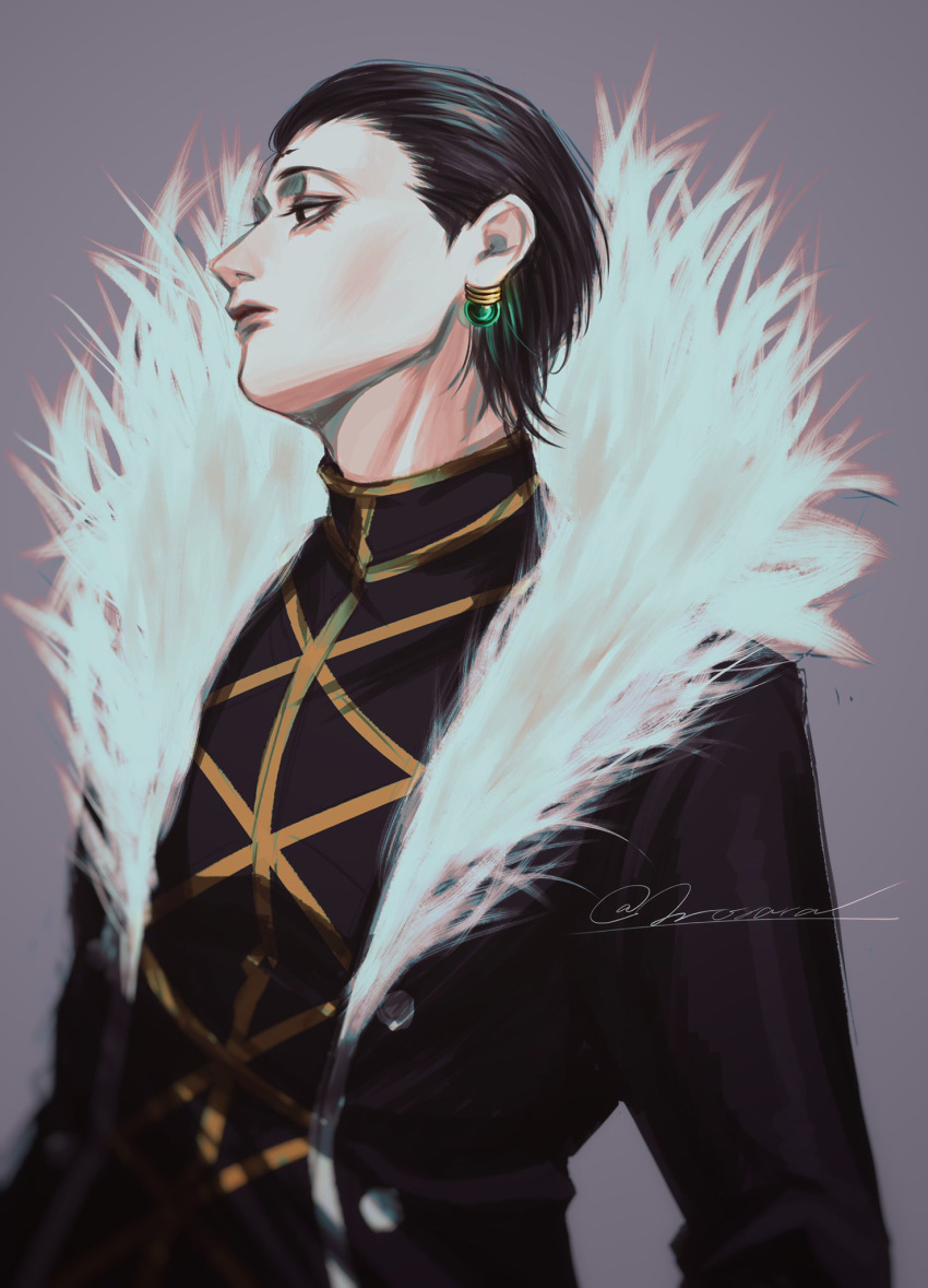 Safebooru - 1boy black eyes black hair black jacket chrollo lucilfer ...