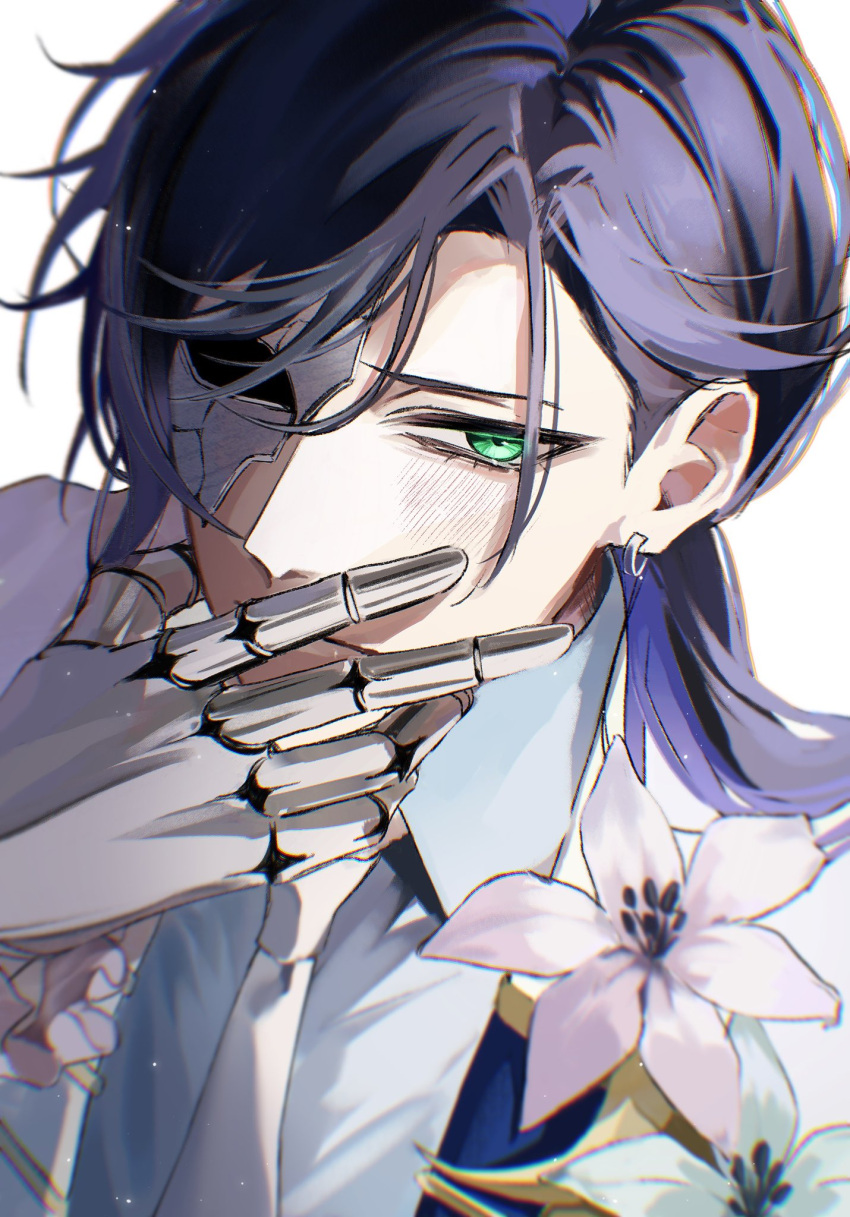 Safebooru - 1boy akuma shitsuji to kuroi neko blue shirt blush boschi ...