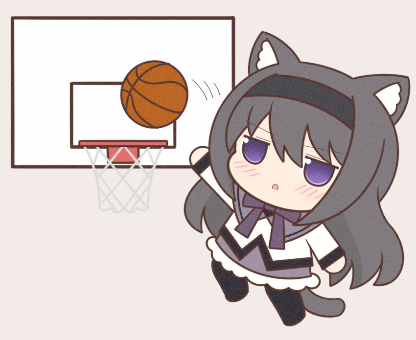 Safebooru - 1girl akemi homura animal ears ball basketball basketball ...