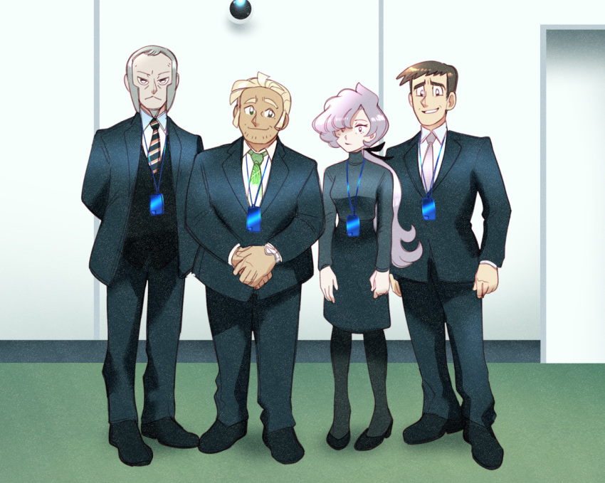 Safebooru - 1girl 3boys anabel (pokemon) arms behind back blonde hair ...