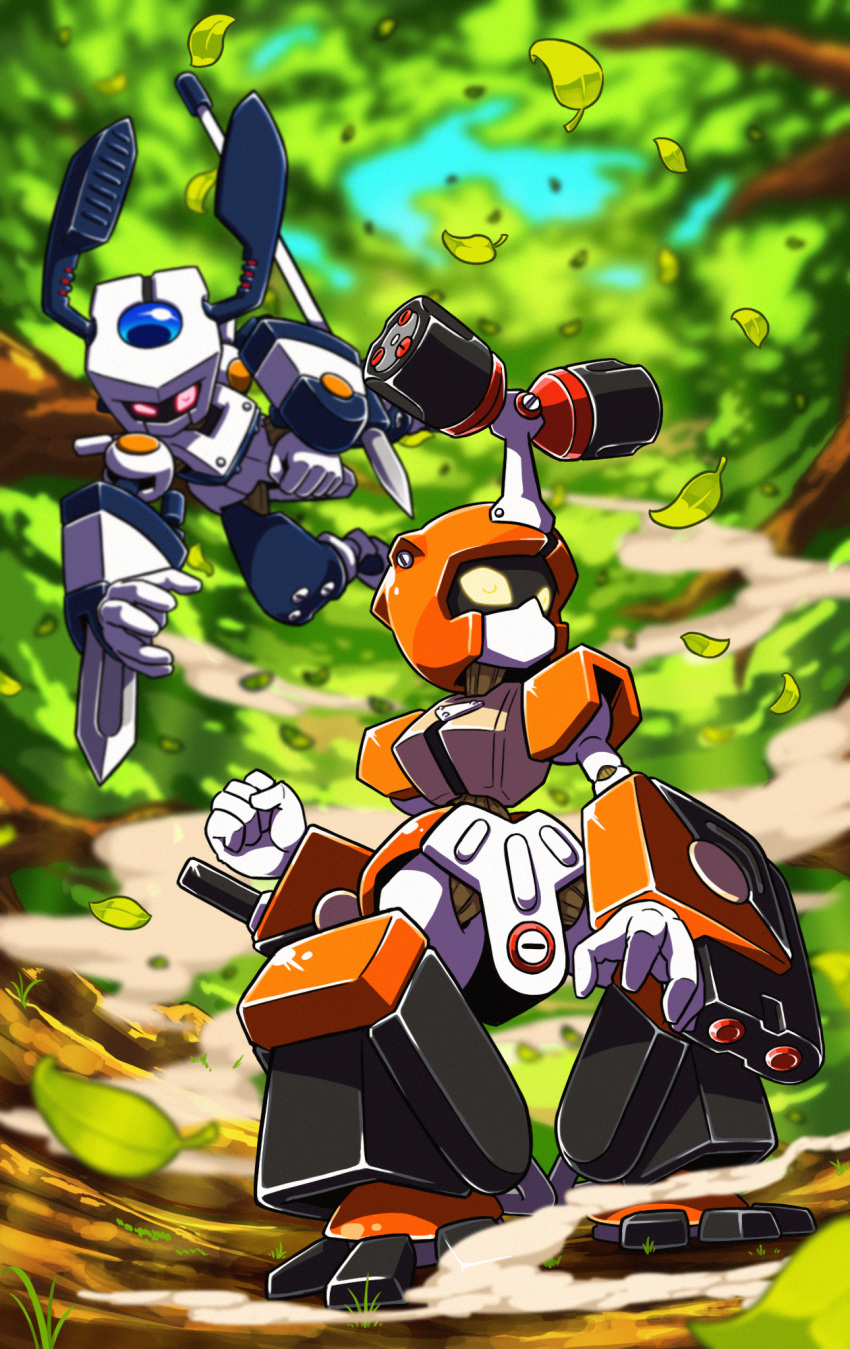 Safebooru - 2others chrotojil (medarot) falling leaves forest full body ...