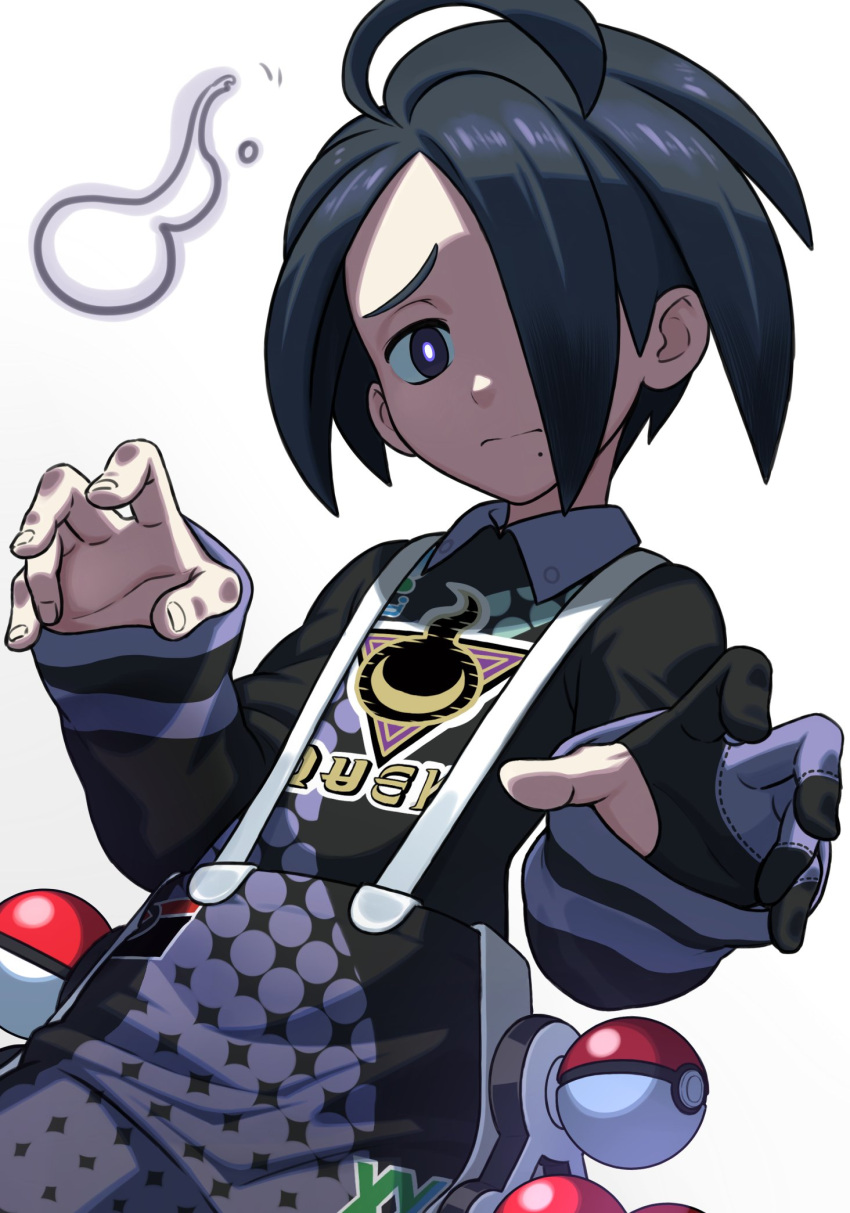 Safebooru - 1boy allister (pokemon) bite addict black eyes black hair ...