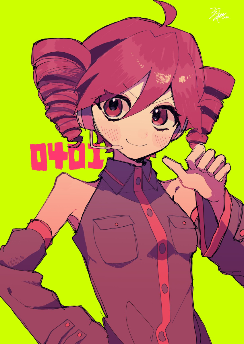 Safebooru - 1girl ahoge black shirt blush breast pocket buttons closed mouth commentary dated ...