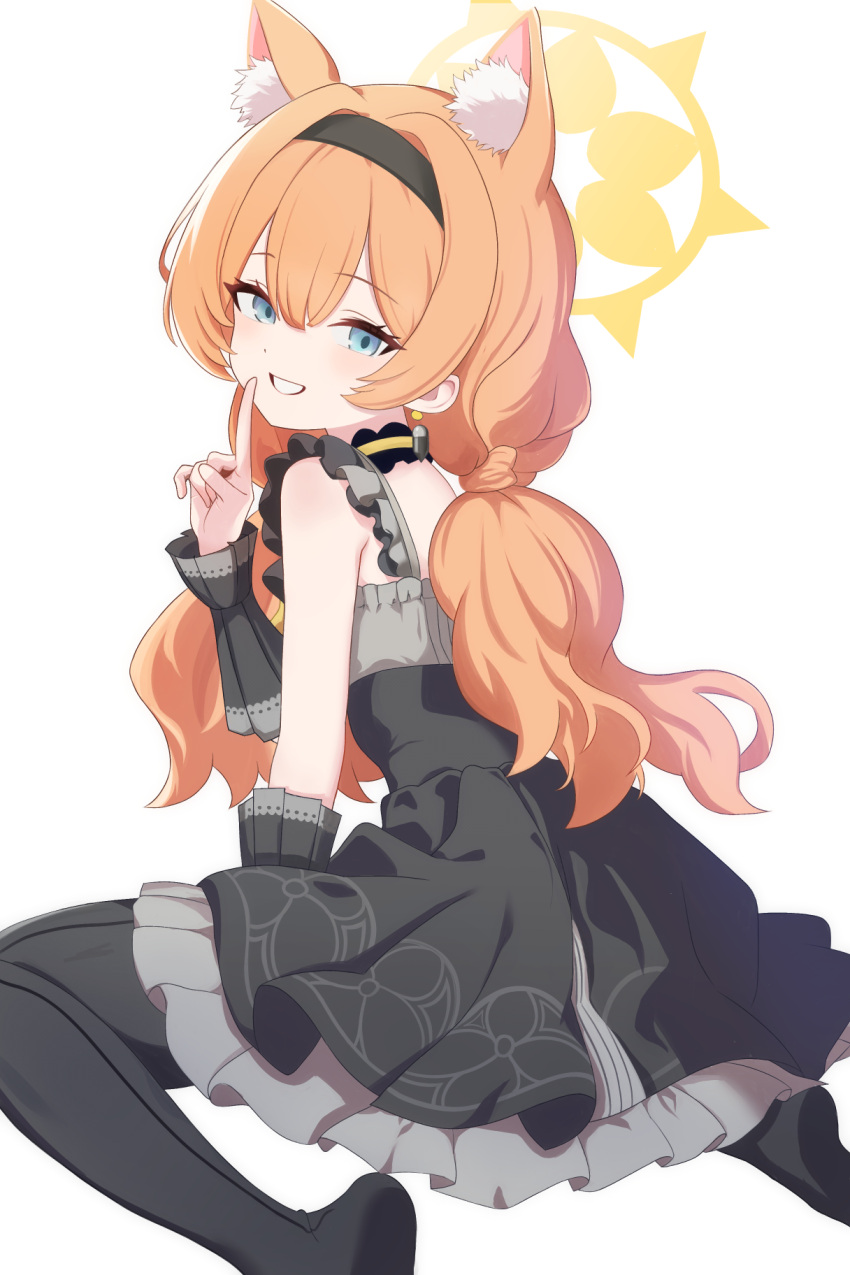 Safebooru - 1girl animal ears black choker black dress black hairband ...