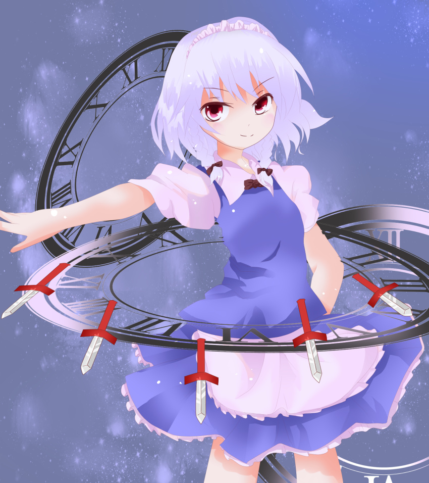 Safebooru - 1girl blue dress closed mouth dress grey hair highres ...