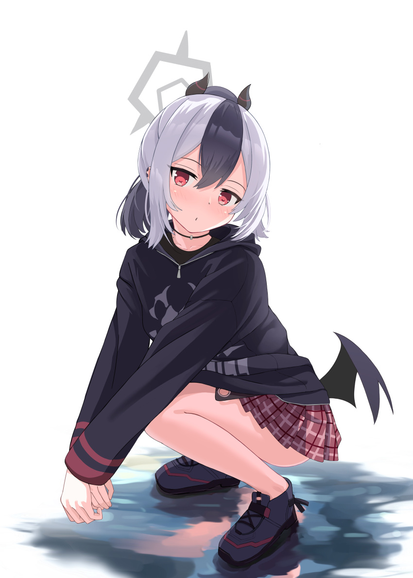 Safebooru - 1girl absurdres black choker black footwear black hair black hoodie blue archive ...