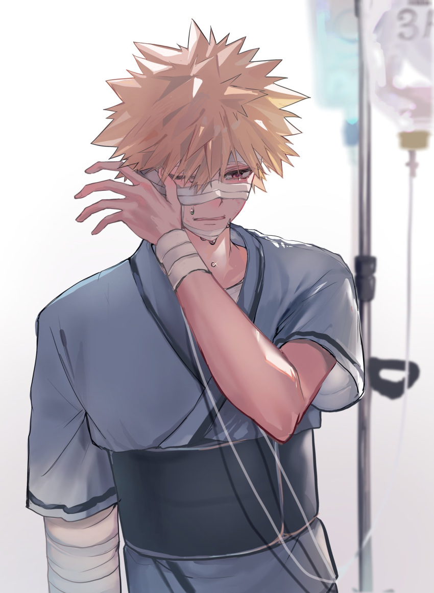 Safebooru - 1boy arm up bakugou katsuki bandaged arm bandaged wrist ...