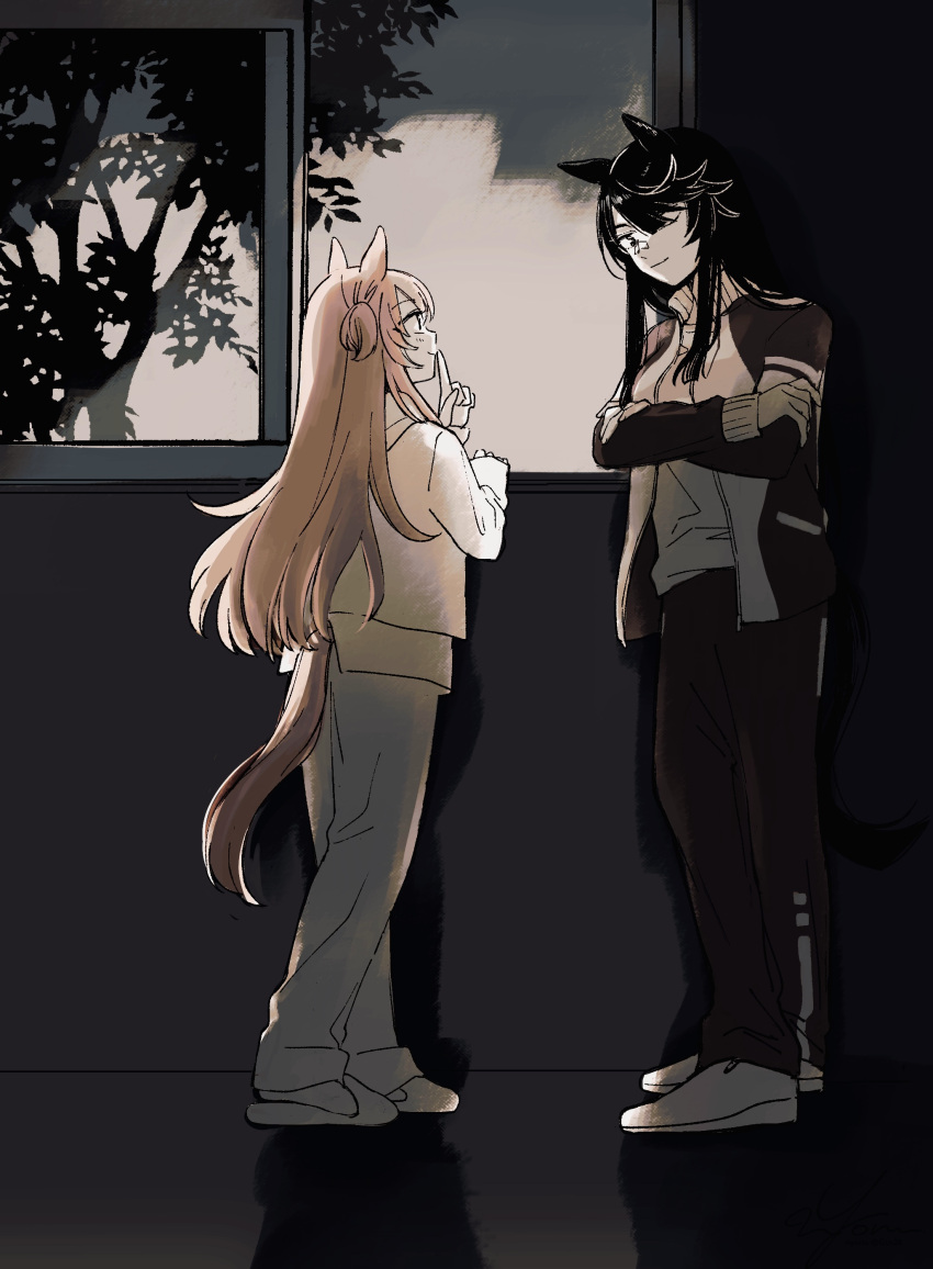 Safebooru - 2girls absurdres animal ears bandaid bandaid on face bandaid on nose black hair ...