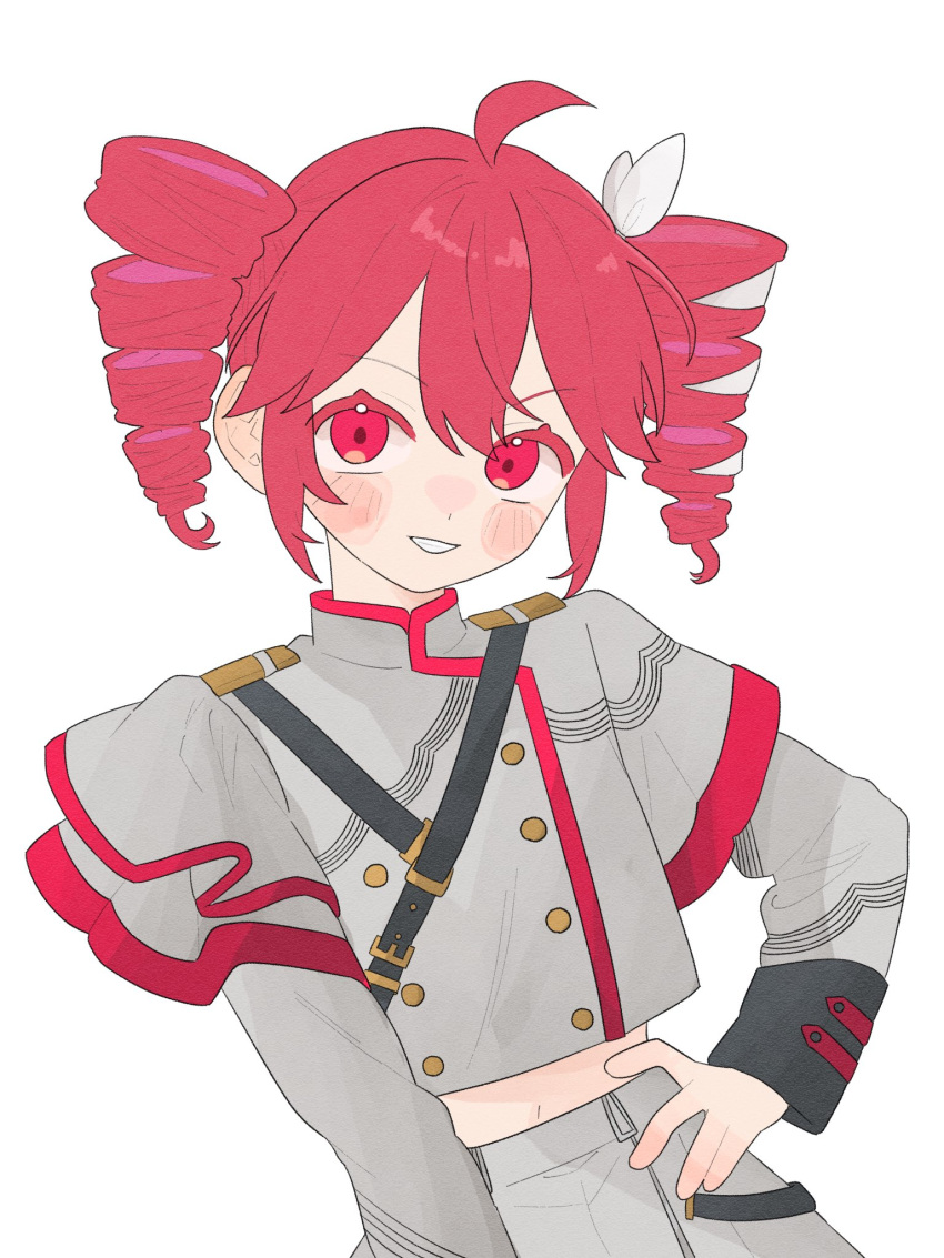 Safebooru - 1girl ahoge blush stickers bow buttoned cuffs buttons ...