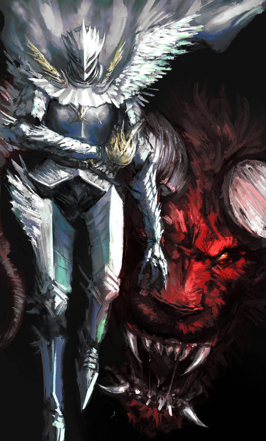 Safebooru - 2boys absurdres armor berserk broken horn demon full armor ...