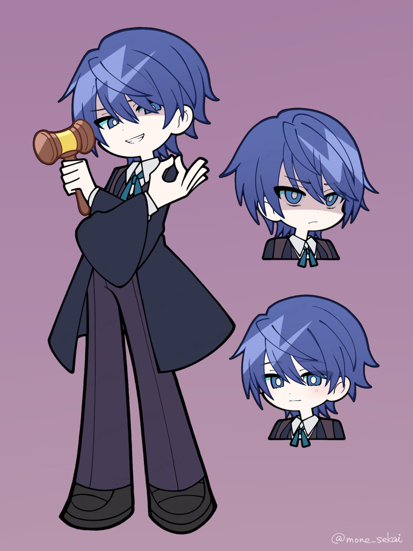 Safebooru - 1boy akutoku no judgement (vocaloid) black shoes blue eyes ...