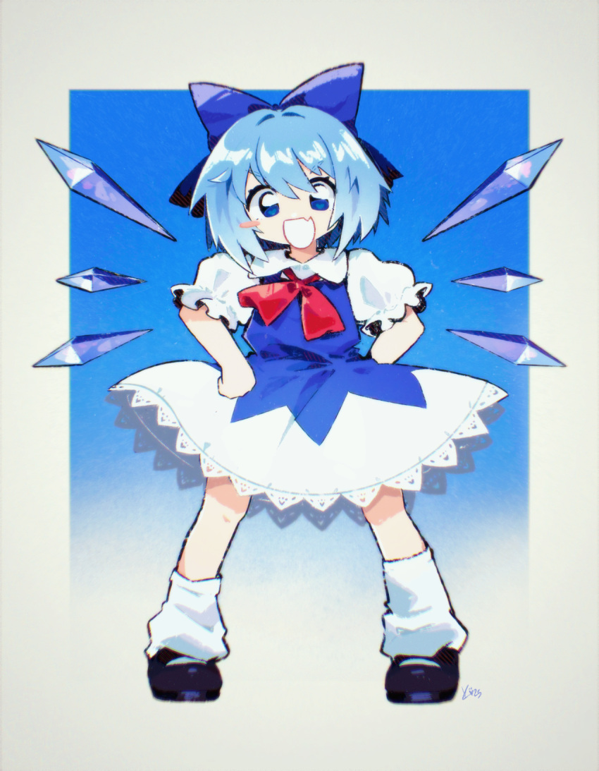 Safebooru - 1girl blue bow blue dress blue eyes blue hair blush bow ...