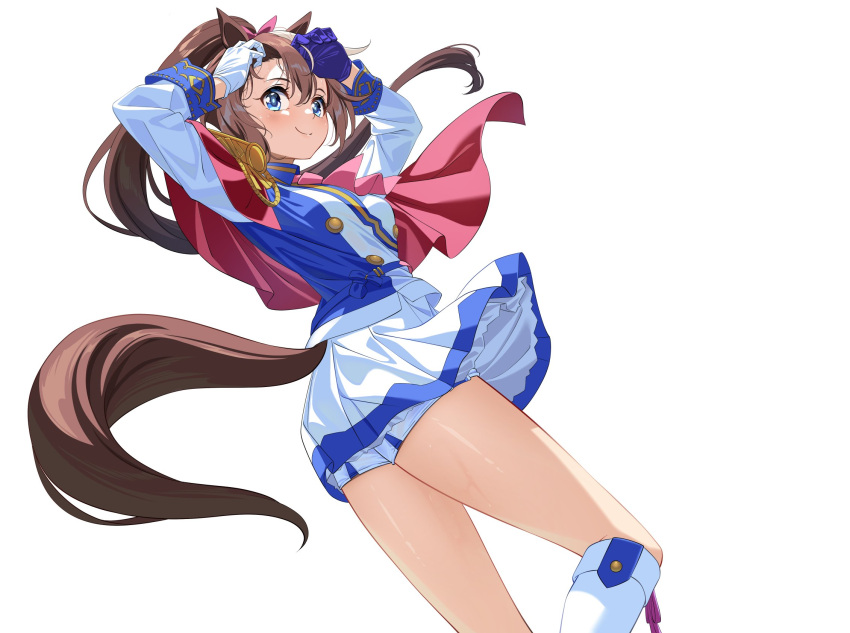 Safebooru - 1girl animal ears ascot asymmetrical gloves blue eyes boots ...