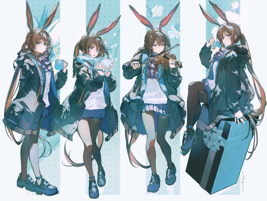 Safebooru - 1girl amiya (arknights) animal ears arknights blue eyes ...