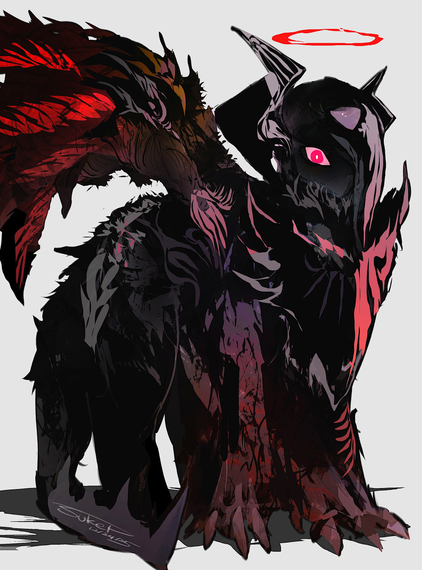 Safebooru - absol absurdres animal focus asymmetrical horns black fur ...