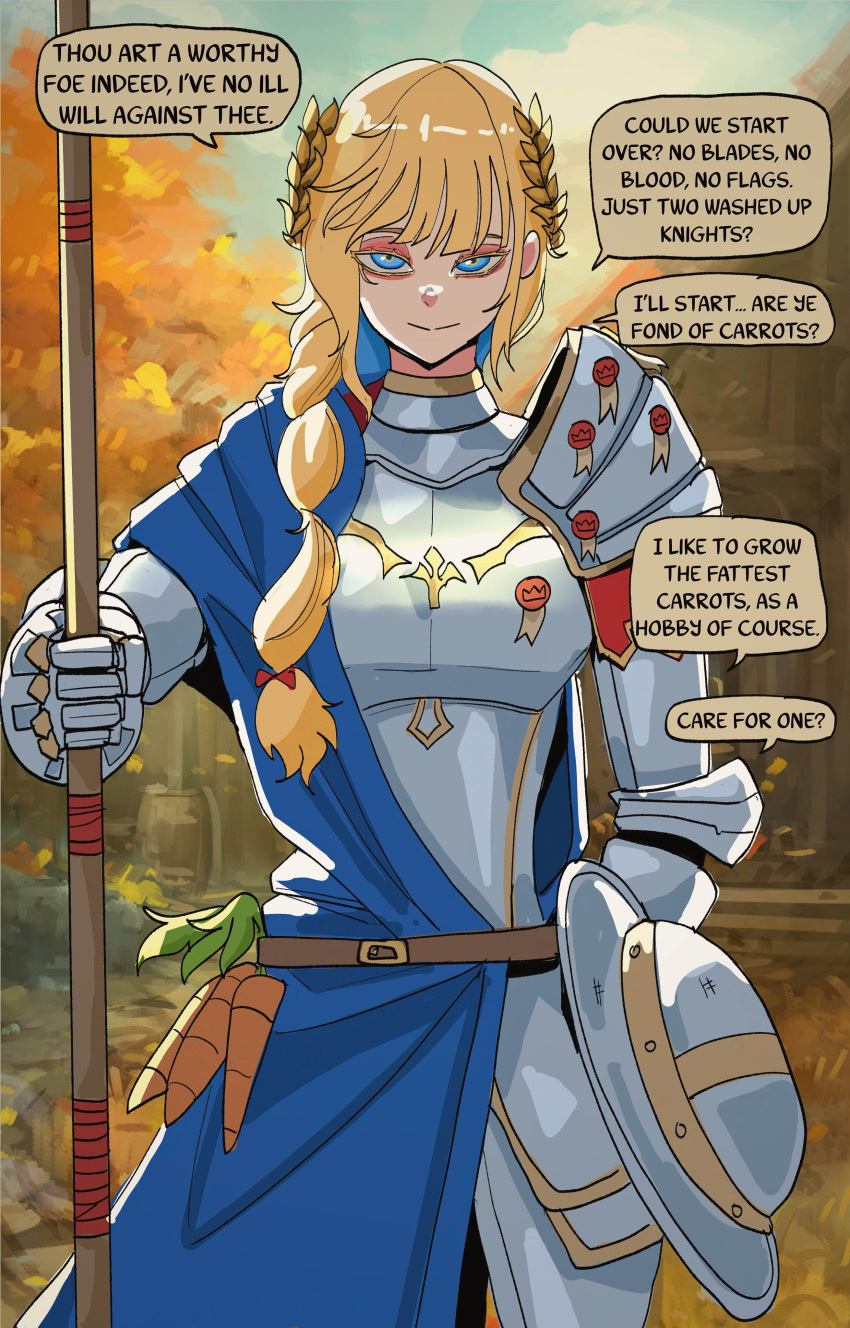 Safebooru - 1girl absurdres armor autumn autumn leaves basedbinkie ...