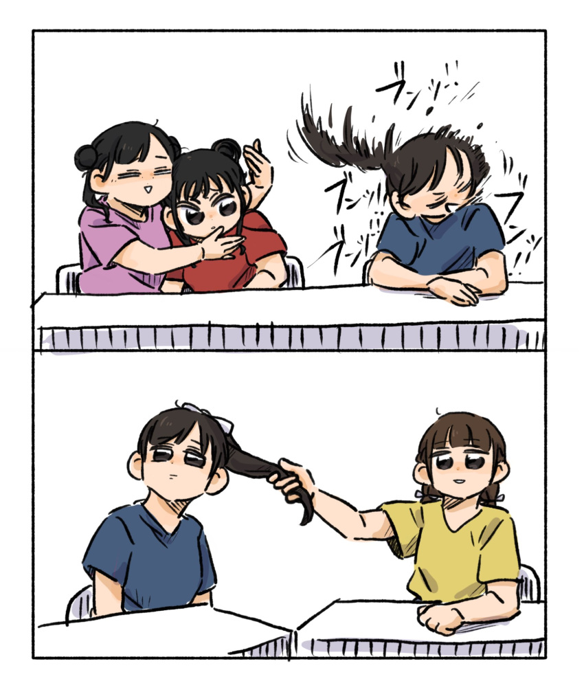 Safebooru - 4girls animification aoyama nagisa blue shirt brown eyes ...