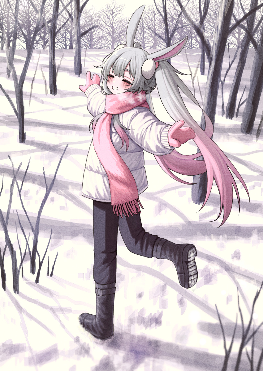 Safebooru - 1girl absurdres animal ears boots commentary gloves ...