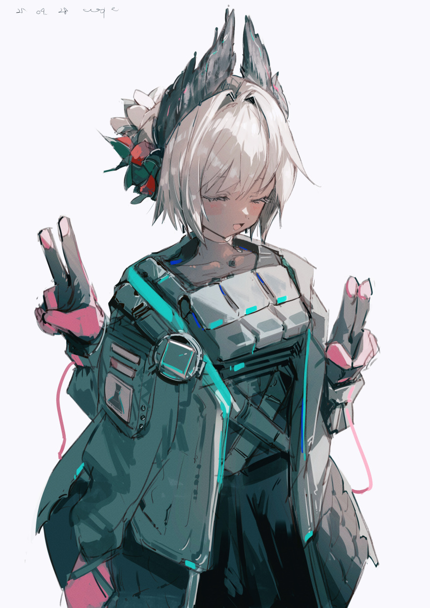 Safebooru - 1girl :d absurdres arknights bird girl black gloves blush ...