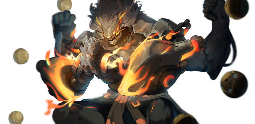 Safebooru - 1boy absurdres arms up artificial eye banyue (zenless zone ...