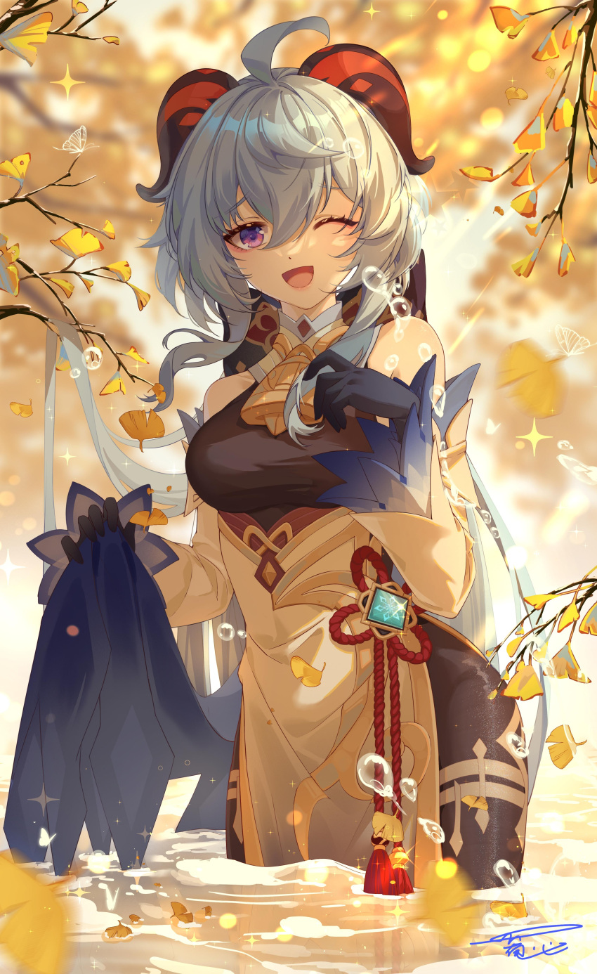 Safebooru - absurdres bad link blue hair bug butterfly ganyu (genshin ...