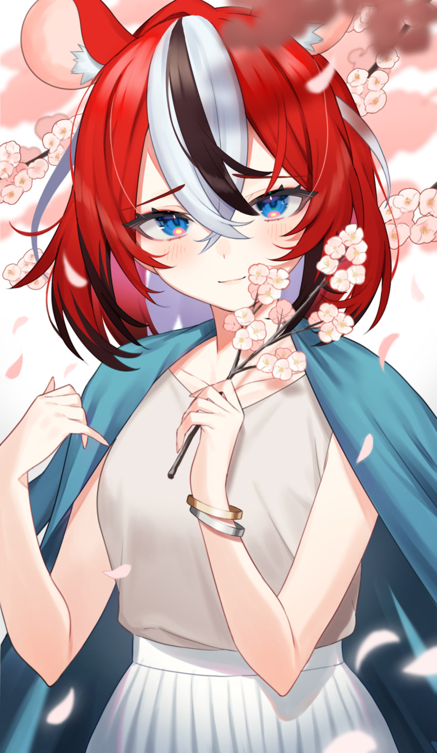 Safebooru - 1girl animal ear fluff animal ears bangle black hair blue jacket blurry blurry ...