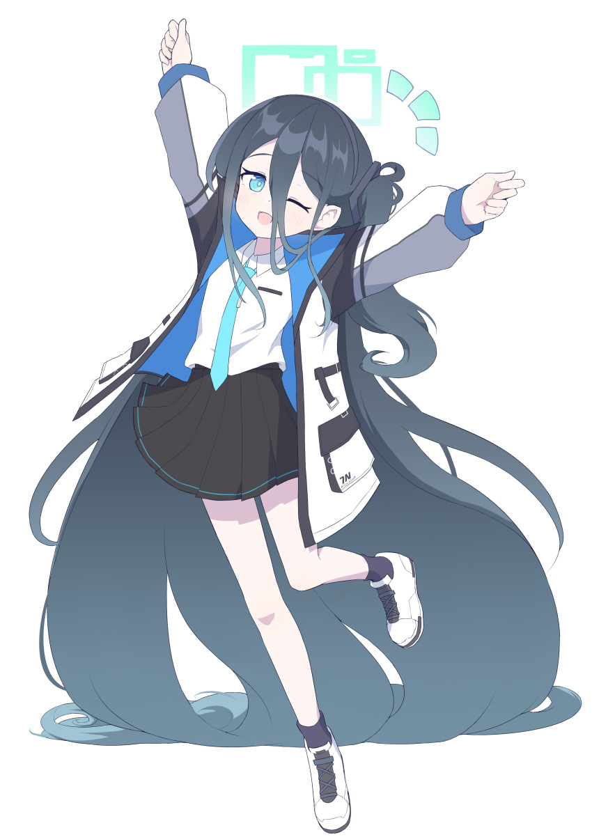 Safebooru - 1girl absurdly long hair absurdres aris (blue archive) black hair blue archive blue ...
