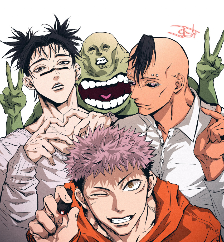 Safebooru - 4boys absurdres black hair black sclera brothers brown eyes ...