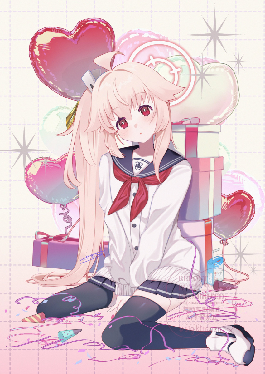 Safebooru - 1girl absurdres ahoge black sailor collar blue archive box ...