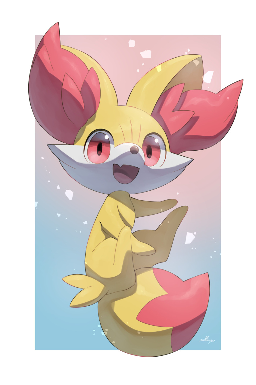 Safebooru - absurdres artist name border fennekin highres looking at ...