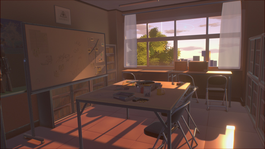 Safebooru - 3d absurdres abydos high school logo assault rifle blue ...