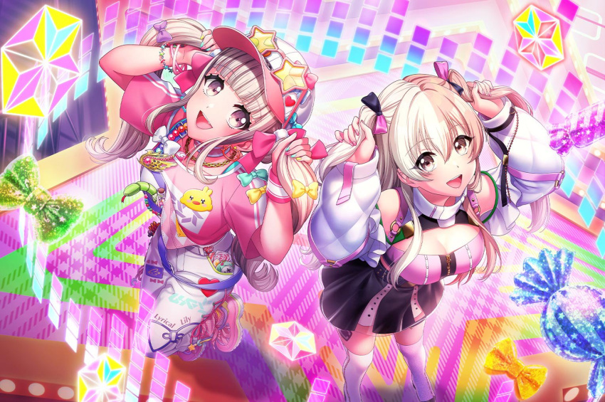 Safebooru - d4dj dress grey eyes grey hair long hair shinomiya kokoa shiratori kurumi | 4321560