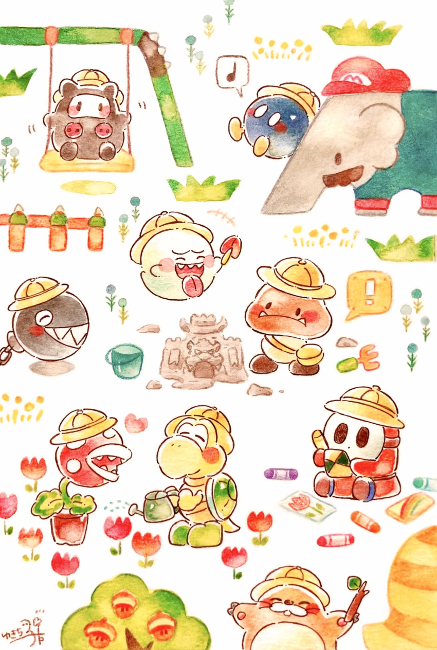 Safebooru - ! absurdres blush stickers bob-omb boo (mario) chain chomp ...