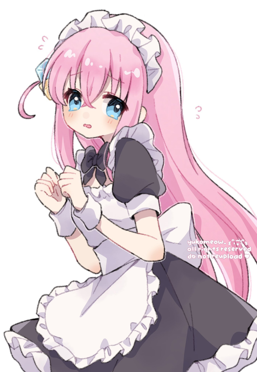 Safebooru - 1girl apron artist name black bow black bowtie black dress ...