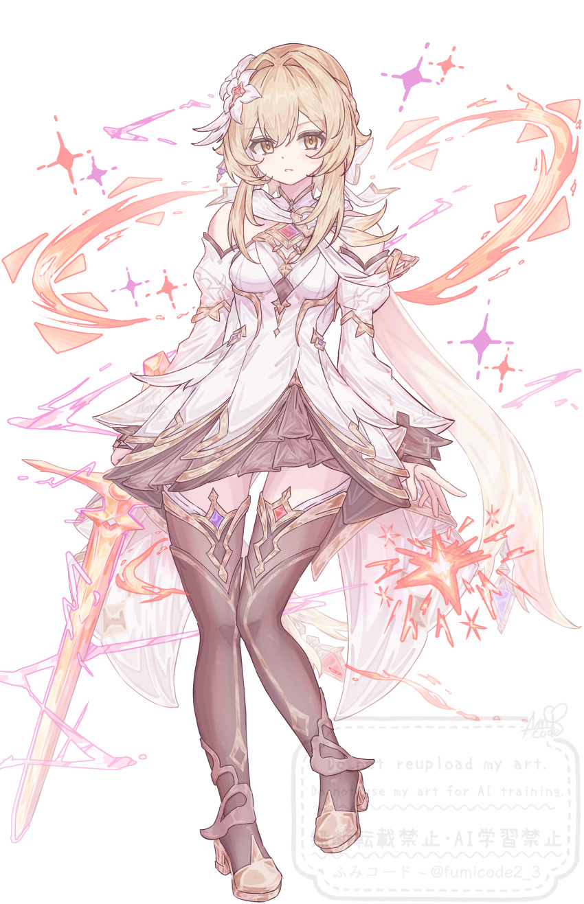 Safebooru - 1girl absurdres blonde hair boots brown boots commentary ...