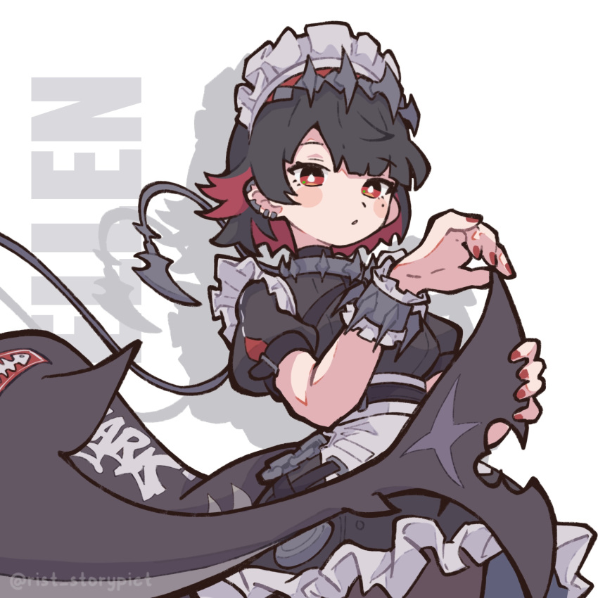 Safebooru - 1girl black dress black hair character name colored inner ...