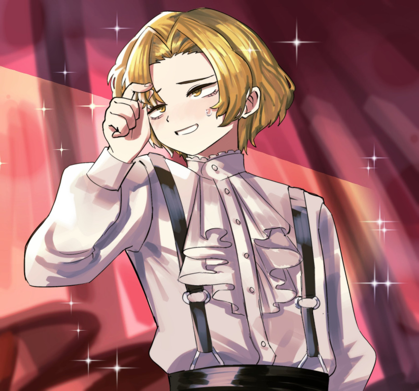 Safebooru - 1boy ascot blonde hair blurry blurry background commentary ...