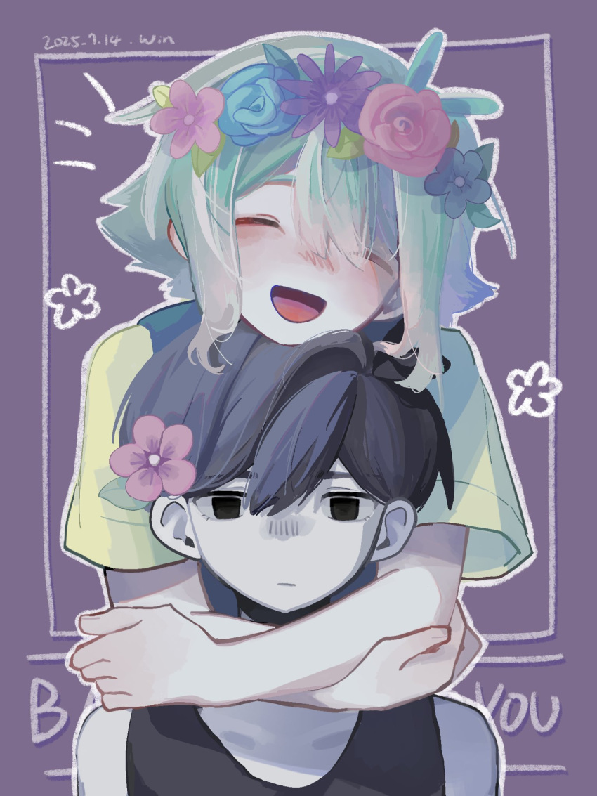 Safebooru - 2boys antenna hair artist name basil (headspace) (omori ...