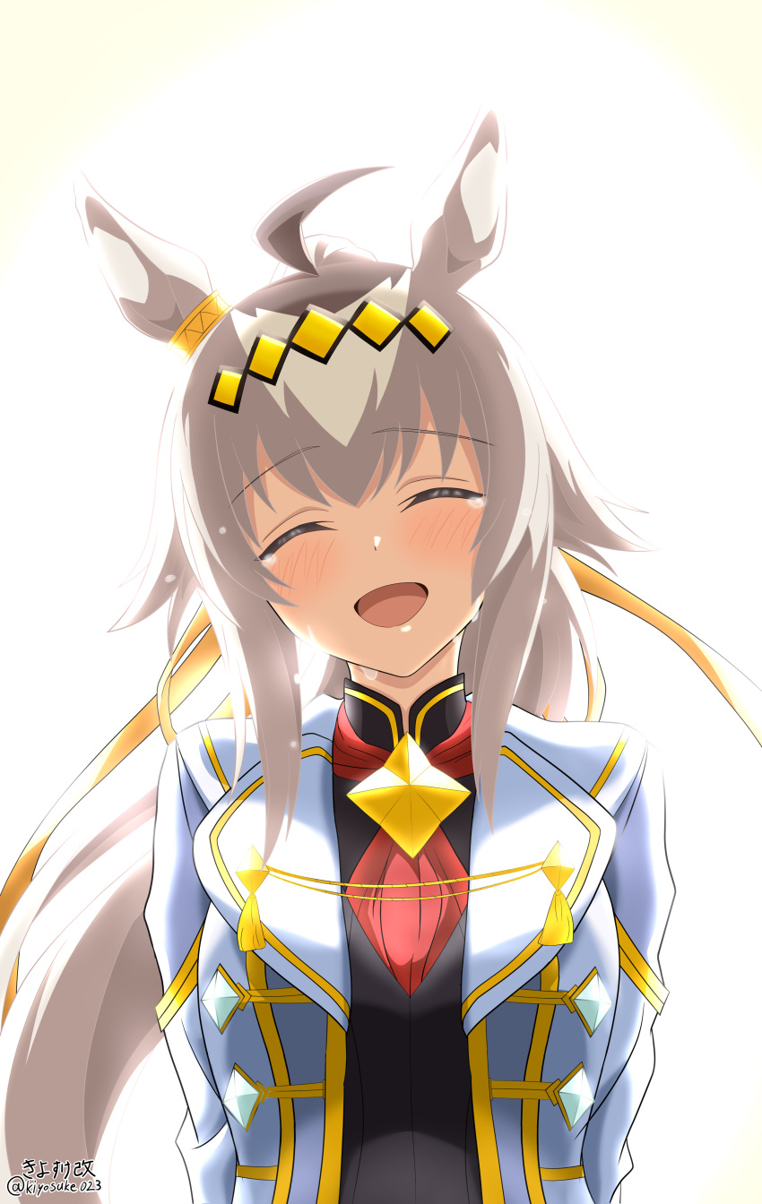 Safebooru - 1girl absurdres ahoge animal ears black shirt blush closed ...