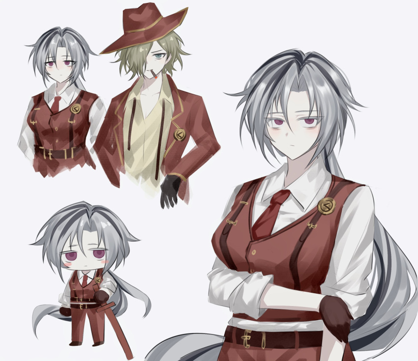 Safebooru - 1boy 1girl black gloves black hair blonde hair chibi ...