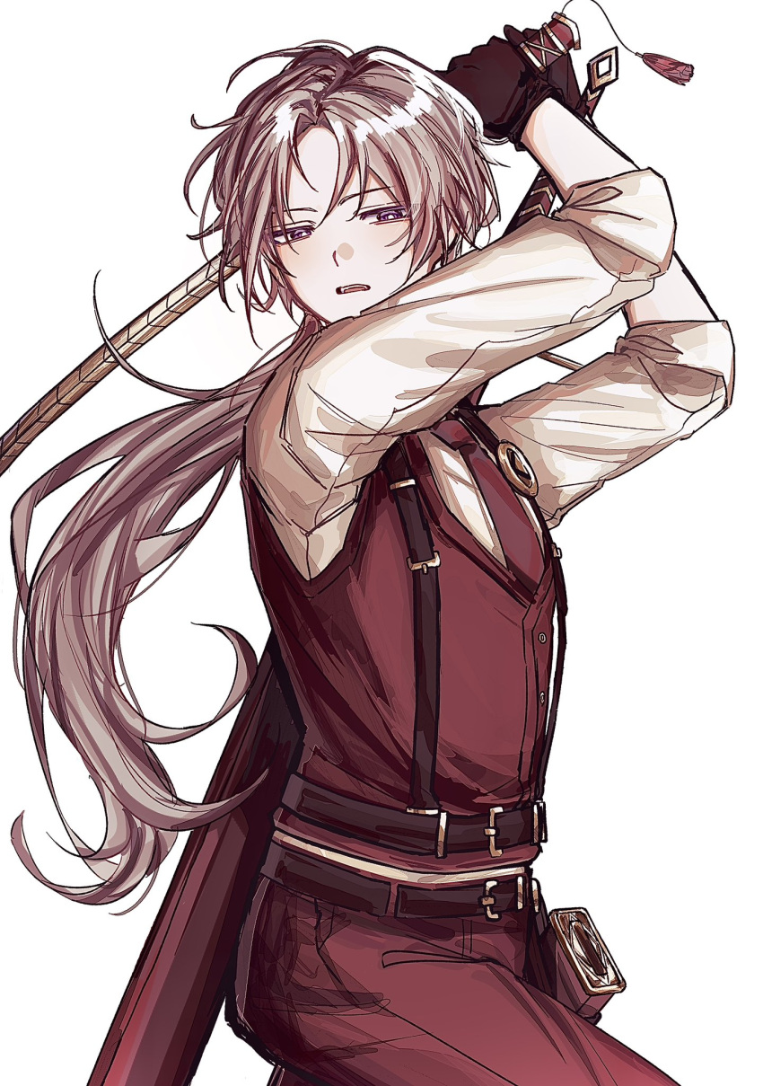 Safebooru - 1boy belt black gloves collared shirt commentary request ...