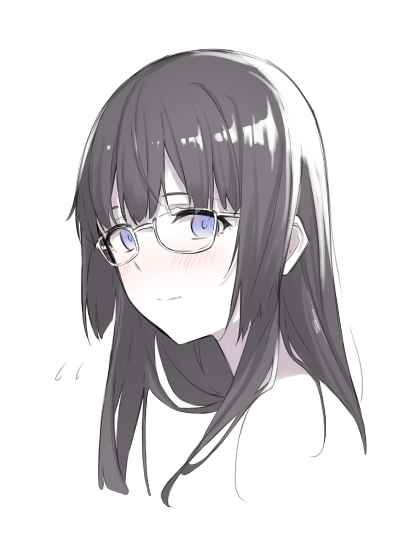 Safebooru - 1girl bang dream! bespectacled black hair flying sweatdrops glasses highres light ...