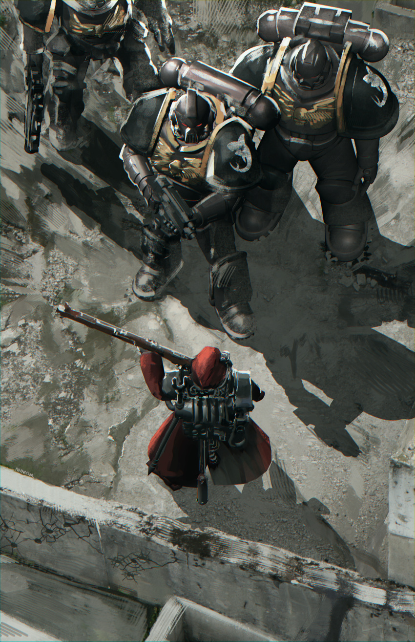 Safebooru - 1other 3boys absurdres adeptus astartes adeptus mechanicus ...