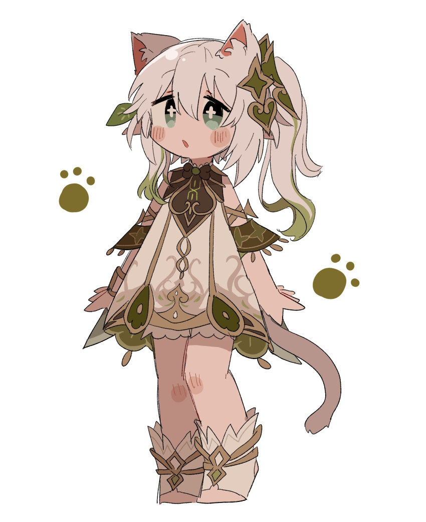 Safebooru - 1girl absurdres animal ears blonde hair blush cat ears cat girl cat tail dress extra ...